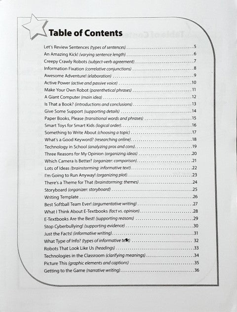 Building Essential Writing Skills Grade 6 – Books and You