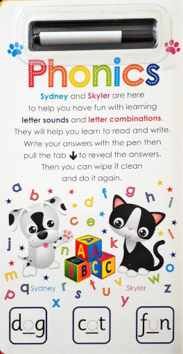 Little Learning Write and Wipe Phonics Pull The Tab Book – Books and You