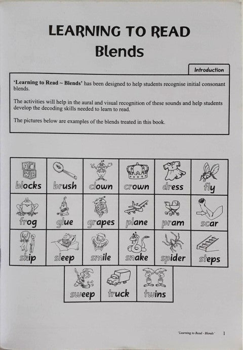 Novel Educational Learning To Read Blends – Books and You