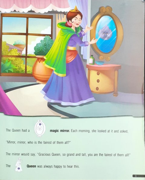 Sticker Key Words Fairy Tales Snow White And The Seven Dwarfs With Ove ...