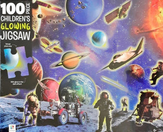 Space Explorers 100 Piece Children's Glowing Jigsaw Puzzle – Books and You