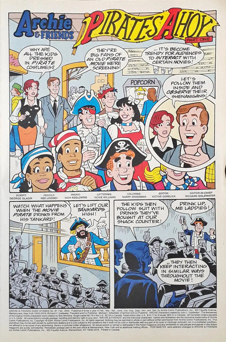 Archie and Friends Pirates Ahoy : Archie Comics No. 87 – Books and You