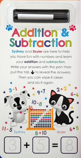 Little Learning Write and Wipe Addition and Subtraction Pull The Tab B ...