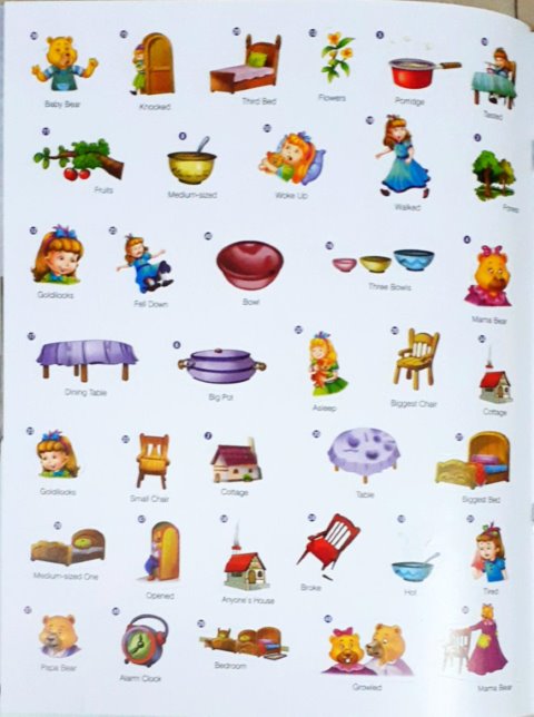 Sticker Key Words Fairy Tales Goldilocks And The Three Bears With Over ...