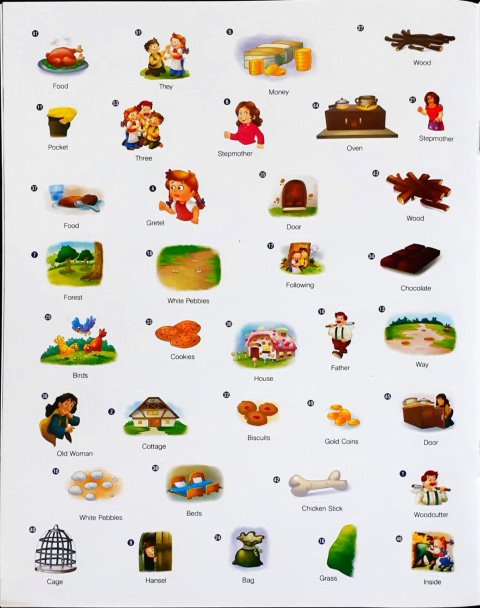 Sticker Key Words Fairy Tales Hansel And Gretel With Over 50 Stickers ...