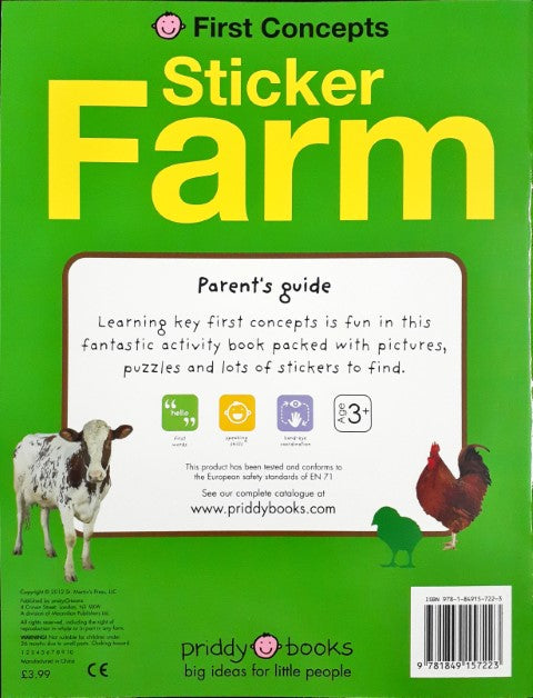 First Concepts Sticker Farm Over 100 Early Learning Stickers – Books ...