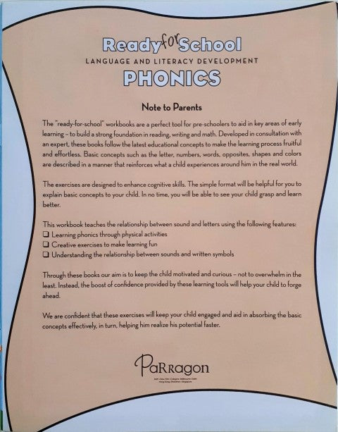 Ready For School Language and Literacy Development Phonics – Books and You